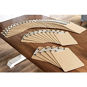 Office Solutions Direct Clipboards with Low Profile Clip (Set of 30) - Wood Clipboards Bulk 30 Pack, Heavy Duty Clipboard, Bulk Classic Clipboards for Classroom, Calendar Office Clipboard Stand up