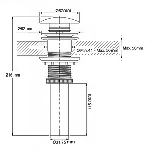 JOYWELL Pop Up Drain Matte Black Bathtoom Sink Drain Without Overflow Brass Bathtoom Sink Stopper with Anti Clog Filter