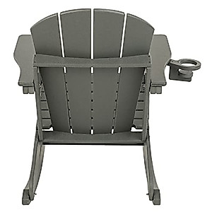 Adirondack Rocking Chair Outdoor Patio Rocker Adirondack Chairs HDPE Plastic Weather Resistant Lawn Chair for Porch Balcony Garden Beach Backyard Grey