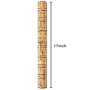 Merture Kraft Wrapping Paper Roll, Brown Gift Wrap with Dynamic Plaid Pattern - 17 In X 32.8 Ft Black Stripe Wrapping Paper for Christmas, Wedding, Father's Day, Mother's Day, Valentines Day - 1 Roll (46.5 sqft.)