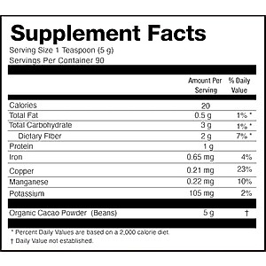 Cacao Powder Organic - 1 Pound - Unsweetened Premium Grade Superfood (Raw) - USDA & Vegan Certified - Perfect for Keto, Breakfast, Hot Chocolate, Baking & Ice Cream. (Cacao Powder (1 LB))