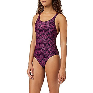 Speedo Boomstar Allover Muscleback One Piece Womens Swimsuit UK 8 Reg Black/Electric Pink