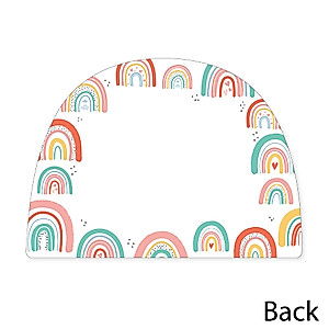 Big Dot of Happiness Hello Rainbow - Shaped Thank You Cards - Boho Baby Shower and Birthday Party Thank You Note Cards with Envelopes - Set of 12