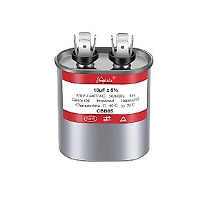 AMPTATA CBB65 AC Capacitor 10uF ± 5% 370V / 440VAC Volt Run Start Air Condenser Straight Cool Electric Motor Fan Heat Pump HVAC Blower Compressor Generator