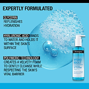 Neutrogena Skin Vitals Hydrating Duo, Hydro Boost Facial Cleanser, 7.8 fl. oz, & Hydro Boost Water Cream Face Moisturizer, 1.7 fl. oz, Fragrance Free Skincare with Hyaluronic Acid, 2 Items