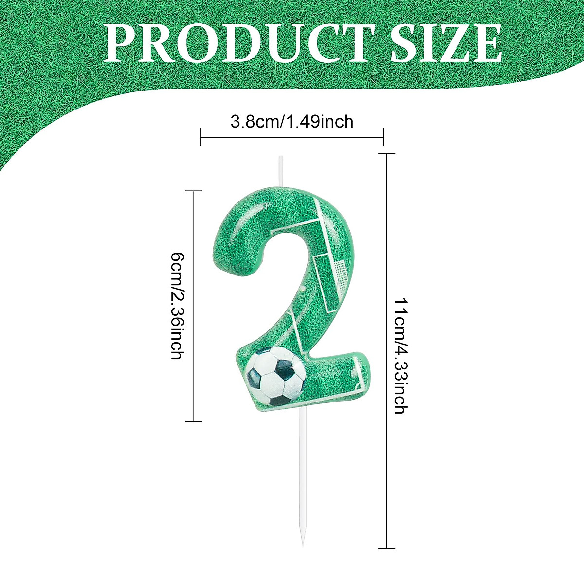 ZHIHUI Birthday Candle Soccer Football Themed Party Decorations, Number Happy Birthday Cake Candle, Football Candle for Kids Football Fans Players, Cake Topper Reunions Theme Party Supplies(Number 12)