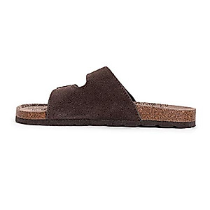 MUK LUKS Women's Terra Turf Marla Flat Sandal, Chocolate, 10