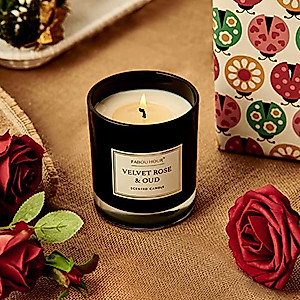 JINZAIYUAN Velvet Rose Oud Candles for Home Scented, 8.8oz Large Scented Candles for Women & Man, Natural Soy Wax Jar Candle Gifts for Birthday Christmas, 45H Long Burning Candle