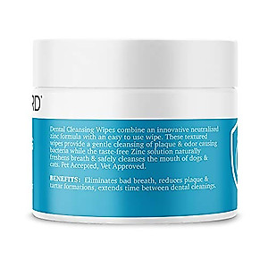 Maxi-Guard Dental Cleansing Wipes for Dogs, Cats, Horses and Companion Animals (100 Wipes), Light Blue/White