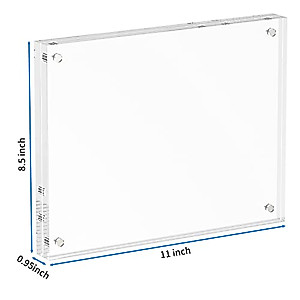 NIUBEE 8.5x11 Picture Frame, Clear Certificate Document Magnetic Photo Frame for Tabletop Display with Gift Box