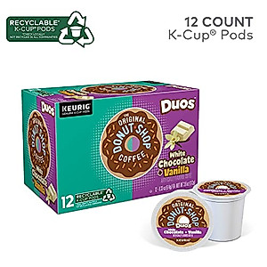 The Original Donut Shop Duos White Chocolate + Vanilla, Keurig Single Serve K-Cup pods, 12 Count