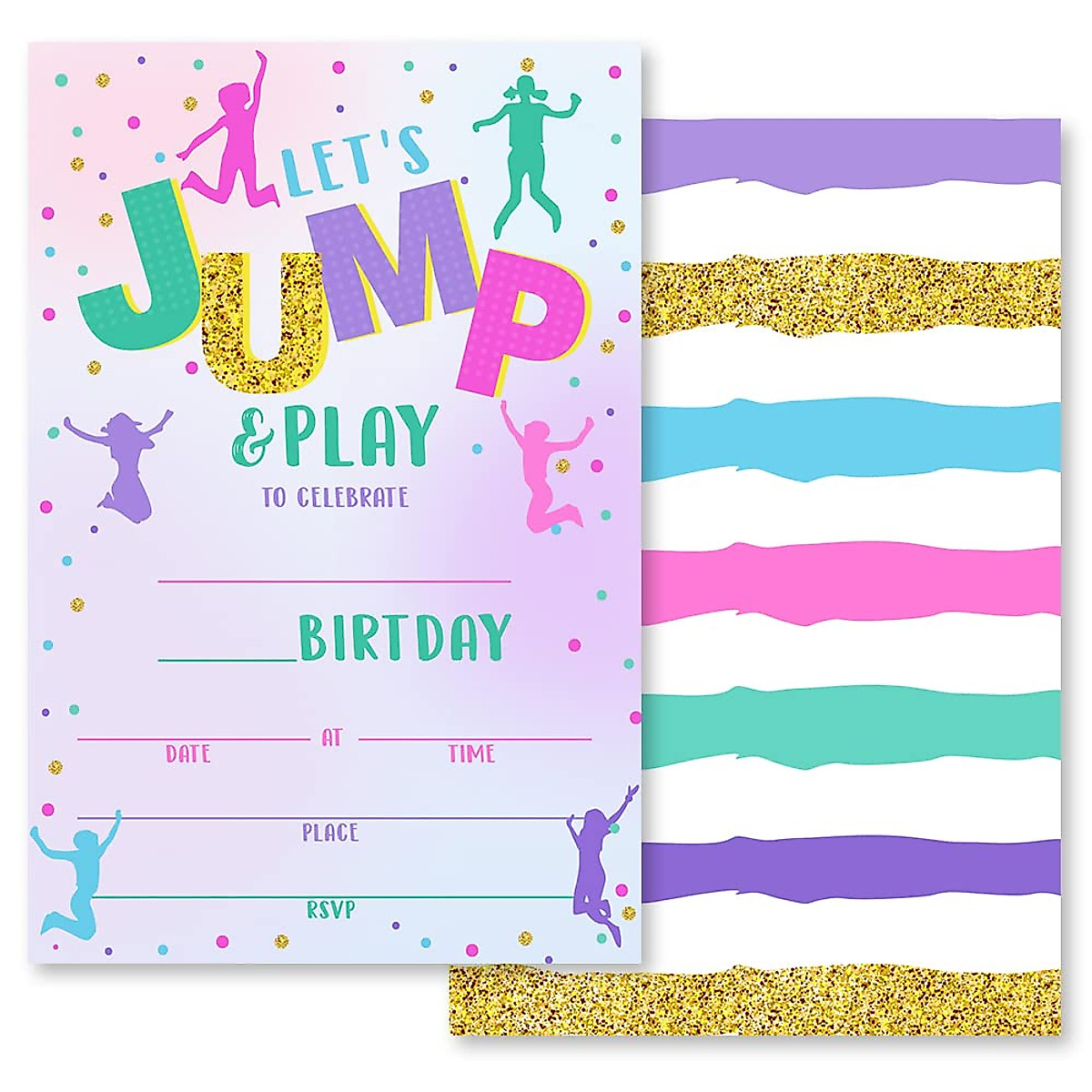 Grace Yonks Jump Birthday invitation, Jump Party invite, Jump Birthday, 20 Invitations and Envelopes, Birthday party Invitations, Birthday Party Supplies.(074)