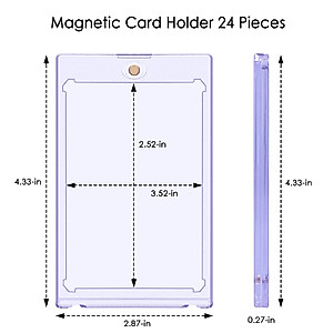 Kitoyz 24 ct Magnetic Card Holder for Trading Cards, 35PT Baseball Card Case Magnet Toploaders Sports Card Protectors with UV Protection Fit for TCG, Game Cards, Football Cards