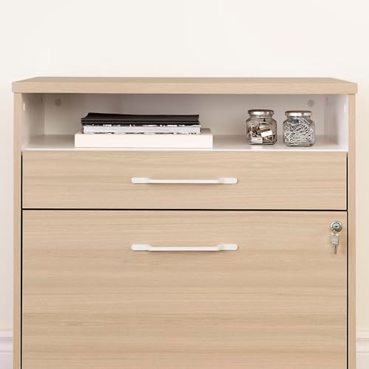 South Shore Helsy 2-Drawer File Cabinet, Lateral, Soft Elm and White