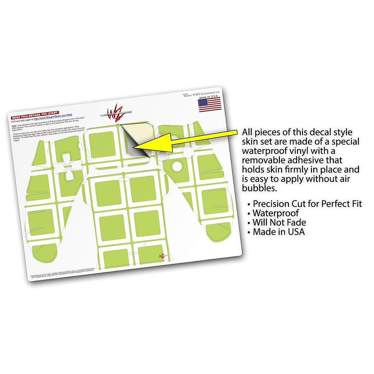 WraptorSkinz Skin Wrap compatible with Sony PS5 DualSense Controller Squared Sage Green (CONTROLLER NOT INCLUDED)
