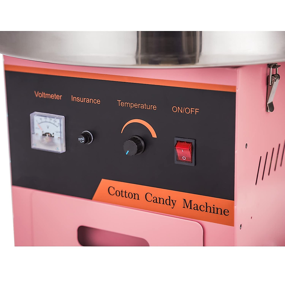 Commercial Cotton Candy Machine Electric Cotton Candy Floss Maker - 110V for the Perfect Party Favor for Birthdays, School function, or Social Events.（Pink） (Without wheels, Pink)