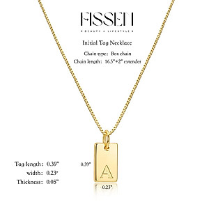Initial Necklaces for Women 14K Gold Plated Letter Necklace Dainty Gold Name Necklace Personalized Initial Tag Pendant Necklace for Women Trendy Gold Jewelry