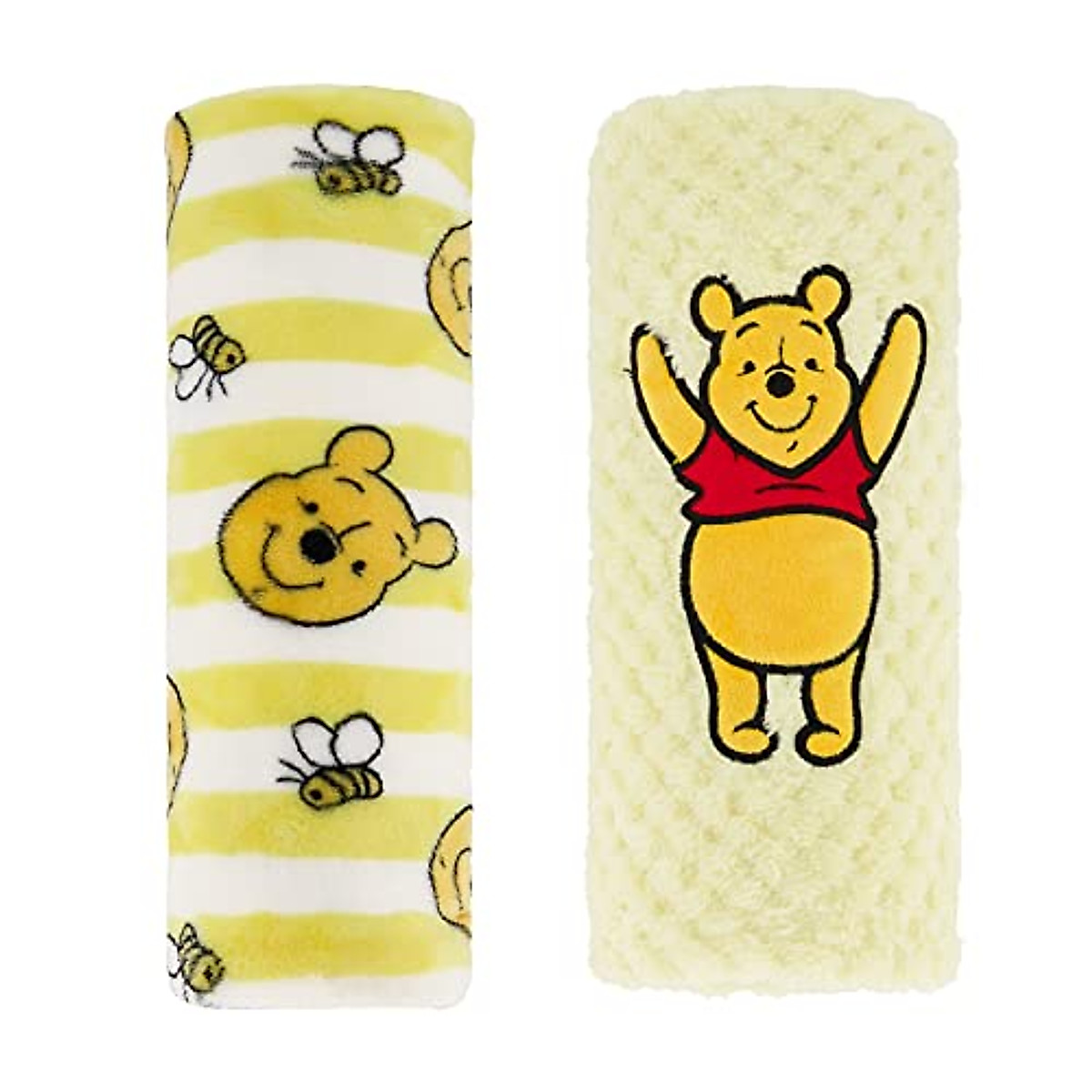 Disney 2-Pack Baby Blanket for Infants and Newborns, Plush Textured Fleece Winnie The Pooh Blanket, Perfect Unisex Gift for Toddlers