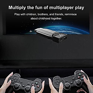Nostalgia Stick Video Game, Wireless Retro Game Console, Plug and Play Game Console Game Stick Support 4k 10000 Games, HDMI Output, Dual 2.4G Wireless Controllers (D90 64g (15000+ Games))