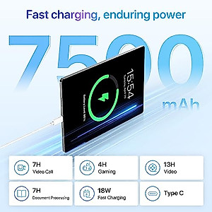 UMIDIGI Unlocked Android 13 Tablet, A13 Tab (8+8) GB RAM +128GB ROM with Cellular and WiFi,10.5 inch FHD Large Display, Support Videline L1, 7500 mAh Mega Battery, Support 1 TB Expandable