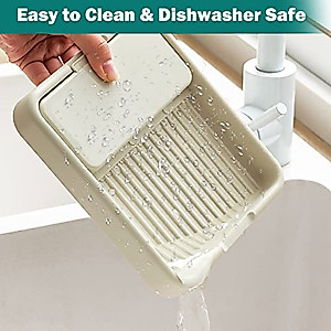 Spoon Rest for Kitchen Counter - 2Pack Spoon Holder for Stove Top, Pot Lid Holder with Drip Pad for Ladle|Spatula|Tongs|Forks|Utensil Holder Organizer