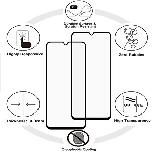 DuoLide for Xiaomi Redmi 9C Case with Tempered Glass Screen Protector [2 Pack], Hybrid Heavy Duty Dual Layer Anti-Scratch Shockproof Defender Kickstand Case Cover, Black