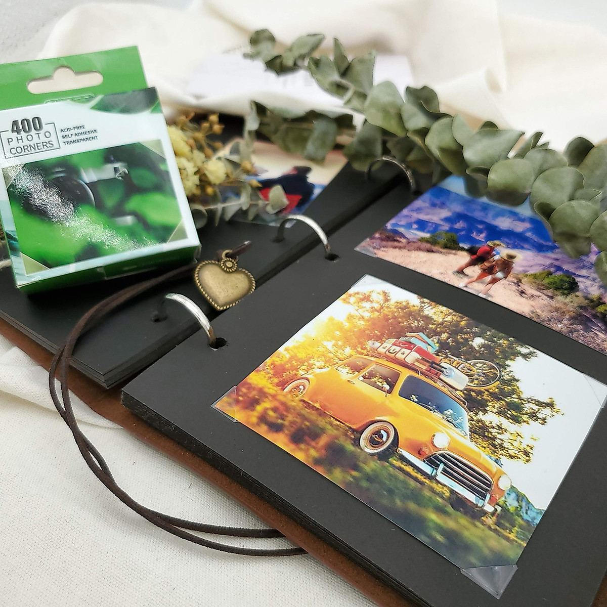 Photo Corners 3 Pack 1200 Pcs Clear Self-Adhesive Picture Mounting Corner Stickers for DIY Scrapbook, Album, Journal, 400 Pcs/Pack, 3 Pack.