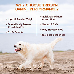 TRIXSYN Canine Performance - Dog Hip & Joint Supplement - Enhance Joint Pain Relief for Small, Large & Senior Dogs - Patented MHB3 Hylauronan Liquid Formula - 72 Day Supply