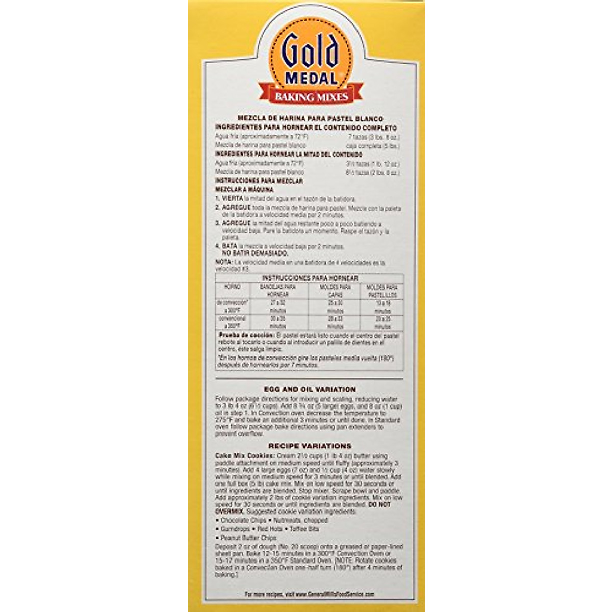 GeneralMills LR/D GOLD MEDAL WHITE CAKE MIXES 6 CASE 5 POUND, 5-pounds