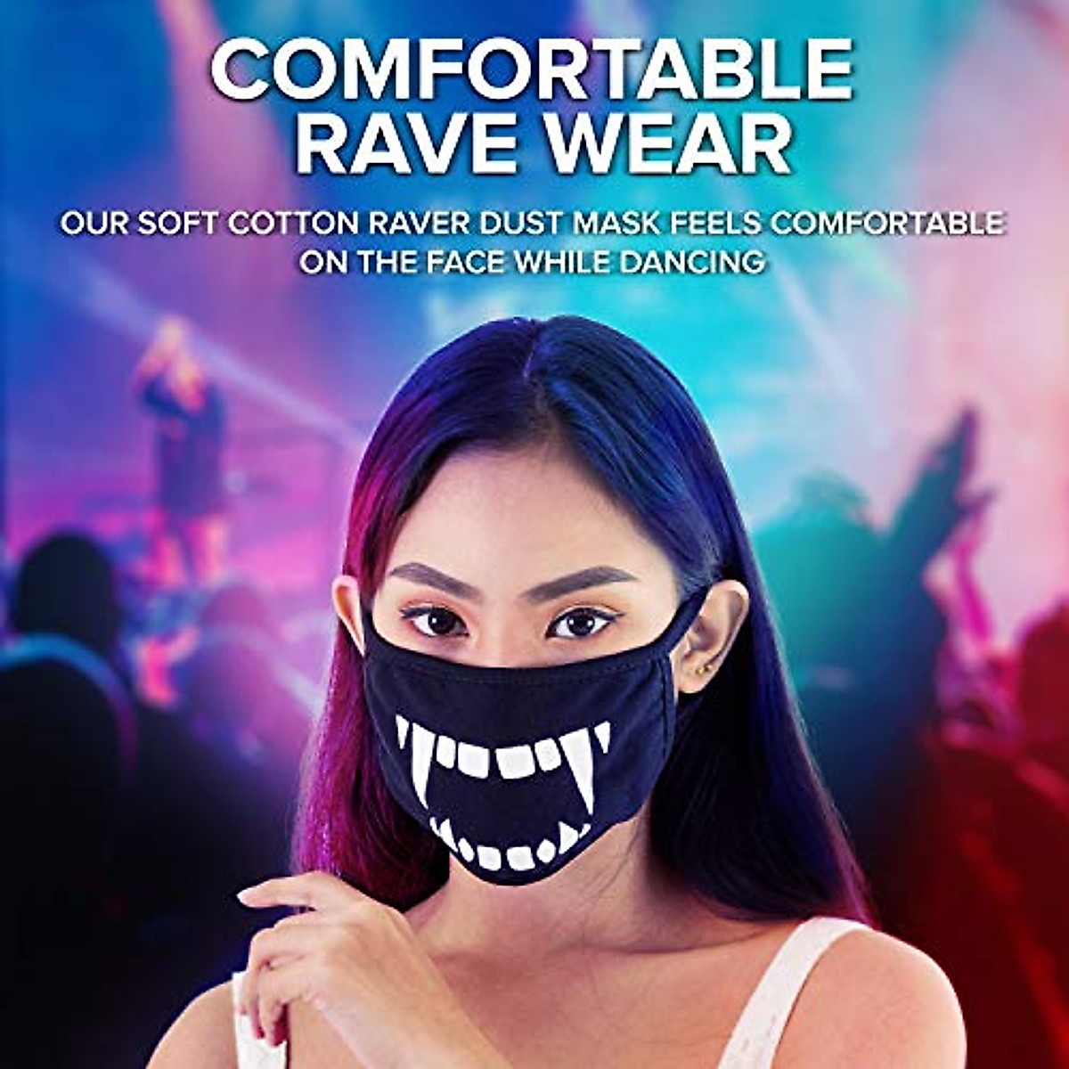 SoJourner Bags Black Face Mouth Mask - Cotton Face Covering (10 Pack) - Face Mask Resuable, Washable, Breathable, Adjustable - Adult and Child Size | Rave EDM Halloween Masks