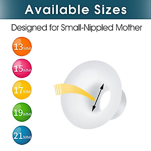 Begical Flange Inserts 15mm for Medela/Spectra/tsrete/momcozy/Elvie/Motif Luna/Ameda MYA Breastpump 24mm Breast Shields. Reduce 24mm Nipple Tunnel Down to 15mm