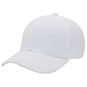 AZTRONA Baseball Cap Men Women - Adjustable Plain Sports Fashion Quality Hat, WHT