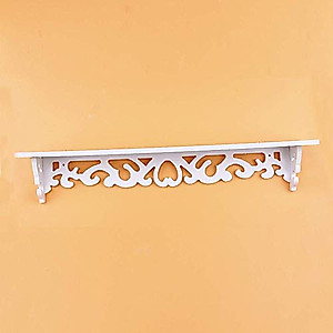 Estink White Carved Wall Hanging,New White Filigree Style Shelves Cut Out Design Wall Shelf Home Gardening Tools Rack,62x12x4cm