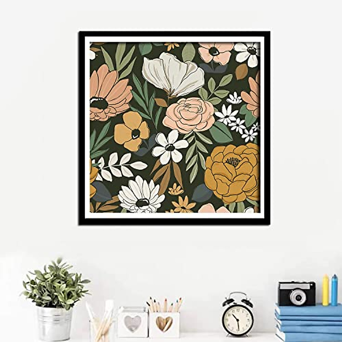 VeGuude Diamond Painting Kits for Adults Kids and Beginners,5D Green Leaves and Flowers DIY Diamond Dots Painting Art with Round Full Drill Diamond for Home Wall Decor and Gift(12x12inch/30x30cm)