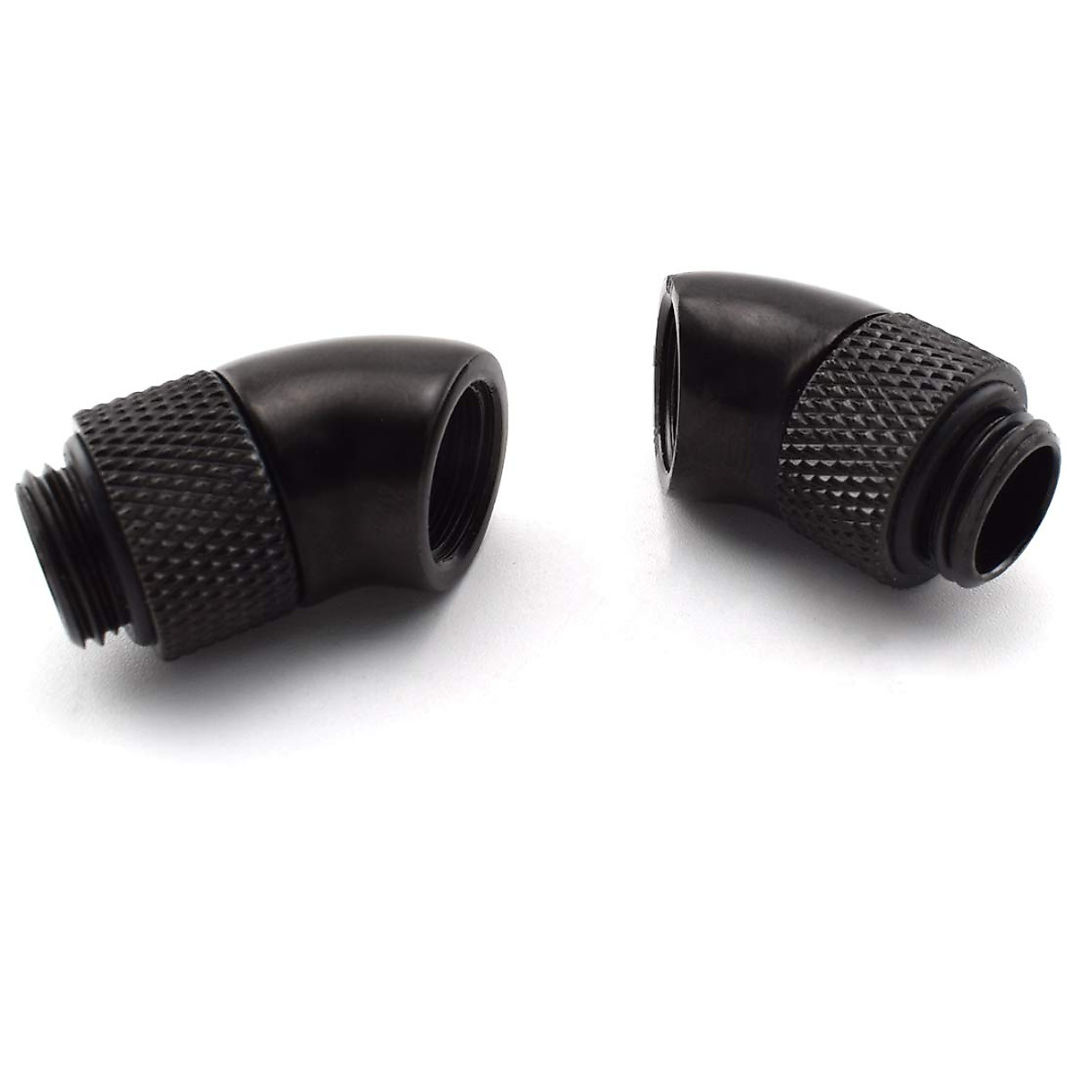 SDTC Tech 4-Pack G1/4" Male to Female 45° Rotary Fitting Extender Elbow Connector for PC Water Cooling System