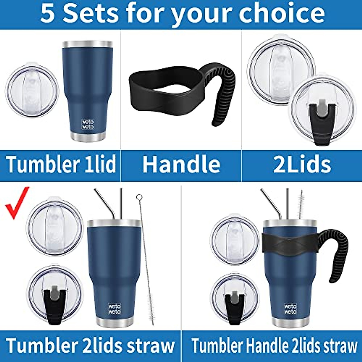 WETOWETO 30 oz Tumbler Stainless Steel Vacuum Insulated Coffee Ice Cup Double Wall Vacuum Coffee Cup Thermal Cups for Hot and Cold drinks, Suitable for Beach, Travel, Party, Office (Rose Gold, 1 Pack)