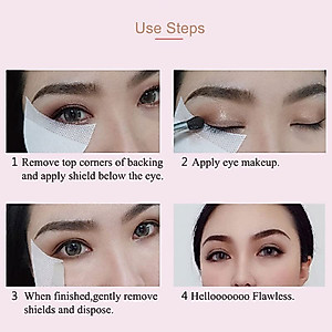 Faiteary 150pcs Eyeshadow Shields, Lint Free Eyeshadow Stencil Gel Pad Under Patches, Prevent Makeup Residue for Eyelash Extensions, Eyeliner, Lip and Tinting Makeup