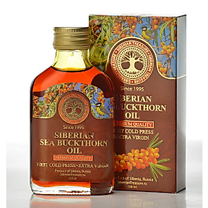 Siberian Sea Buckthorn Oil 100 Ml, Premium Quality, Natural, First Cold Press - 3.4 Fl Oz
