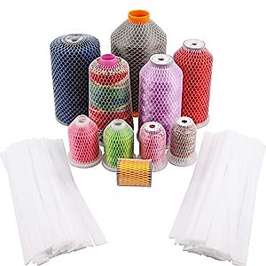 New brothread 100pcs Thread Net Spool Saver for Different Sizes of Embroidery Sewing Quilting and Serger Thread Spools/Cones - 9.8" (25cm) Long Each Piece
