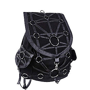 Restyle Dark Side Gothic O-rings & Black Harness Design Witchcraft Backpack