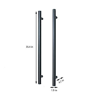 IxapA Wall Mounted Towel Warmer for Bath, Hardwired Electric Heated Towel Rack, 2 Vertical Heated Bars Towel Dryer 34.5X1.9X4.7 Inch