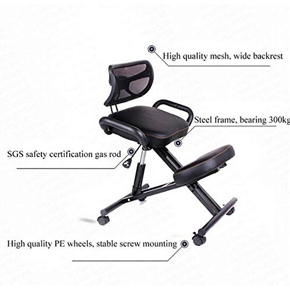 Kneeling Chairs Posture Helps Prevent Coccyx Pain Ergonomic with Handle Cushions Designed Posture with an Angled Office Seat Helps Prevent Coccyx Pain
