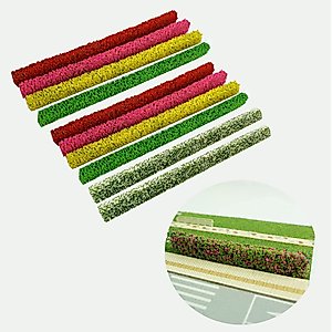 Cayway 10 Pcs Miniature Shrub Strips 7.9 Inches Static Shrub Vegetation Groups Bush Model Groups Bush Model Static Scenery Model Aritificial Plants for DIY Diorama Garden Scenery Landscape