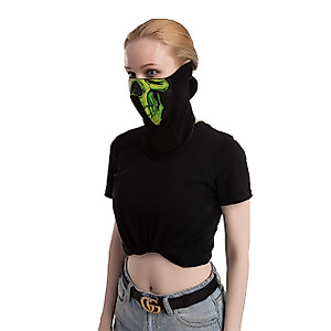 JOYIN 2 Pack Halloween Light-Up Mask, Scary LED Mask for Halloween Costume Dress-up Accessories, Halloween Parties, Festival Cosplay, Photo Shoot, School Events,Horror Theme Parties (Green and Blue)