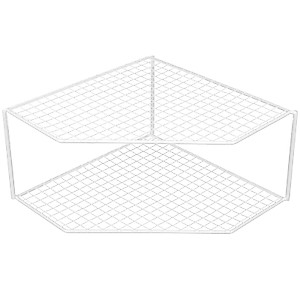 Amosfun Kitchen Countertop Corner Shelf Rack: 2-Tier Metal Wire Plate Dish Organizer Cabinet Corner Stand Rack 9.4x4.7x13.4 Inch