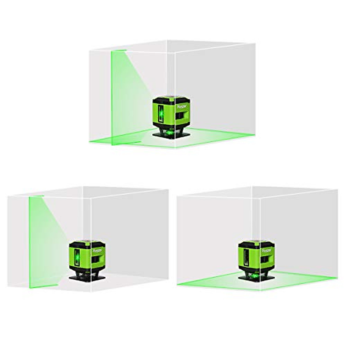 Laser Square Level Tile Laying - Huepar FL360G Floor Laser, Installation for Tile, Floor Alignment,Wallpaper 360-Degree Horizontal Line 130-Degree Vertical Line with Line-Switching Mode