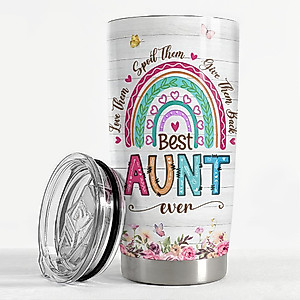 SANDJEST Aunt Tumbler 20oz Best Aunt Ever Cup Gift Stainless Steel Insulated Tumblers Coffee Travel Mug Auntie Cup Aunts Gift for Birthday Christmas