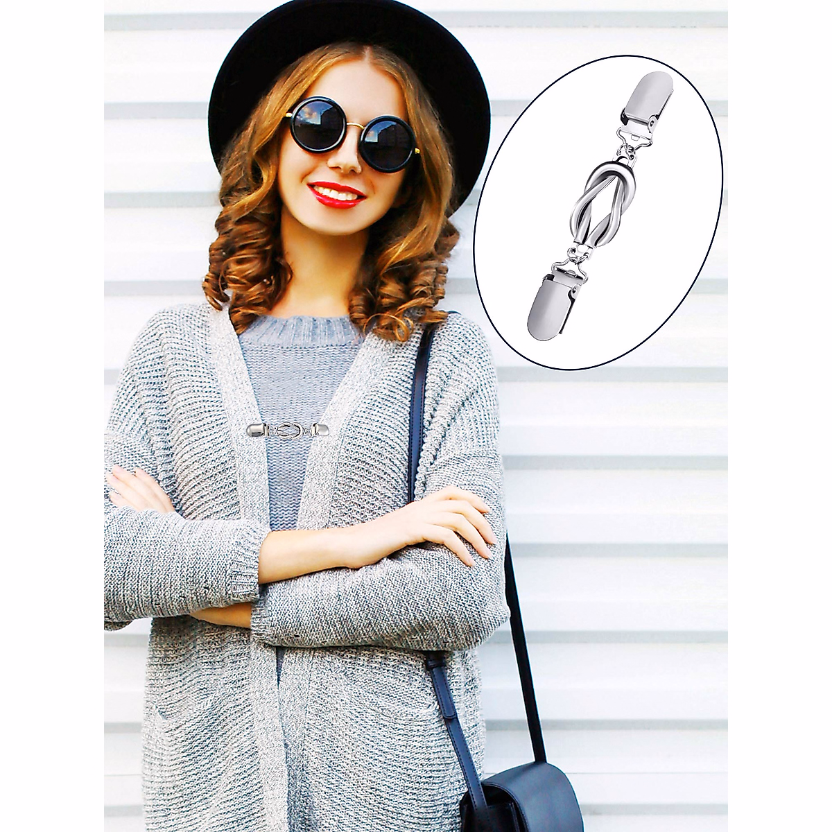 Hicarer 6 Pieces Vintage Shirt Dress Cardigan Clip, Waist Clip for Women, Sweater Shawl Brooch Jacket Clip for Clothing (Vintage Style)