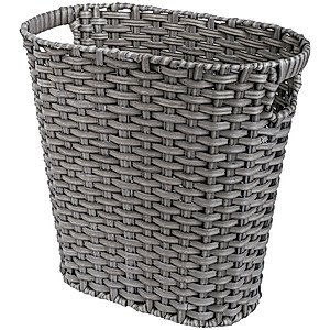 GRANNY SAYS Wicker Trash Can, Bathroom Trash Can, Wicker Waste Basket for Bathroom, Office Trash Can, Trash Bin for Bedroom, Wastebasket with Handles, 19 Liters/5 Gallons