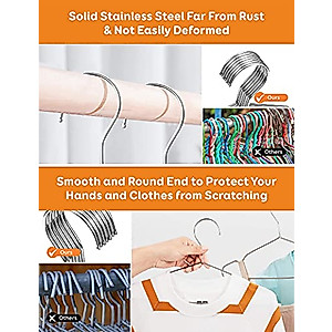 70 Pack Stainless Steel Metal Hangers for Coat, Baby Clothes